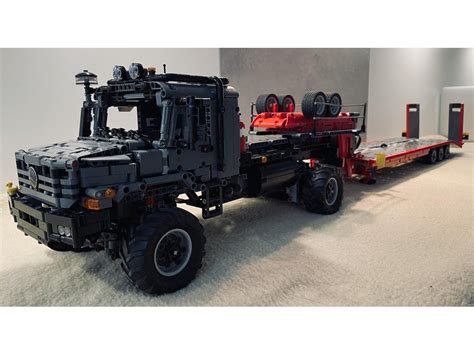 Lego Moc Low Loader Semitrailer With Poweredup Powerfunctions Option 42098 Alternate By