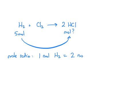 Solved H Cl Hcl How Many Moles Of Hcl Will Be Produced From Moles Of H