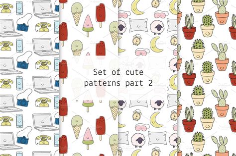 Set Of Cute Patterns Part 2 Graphic Patterns ~ Creative Market