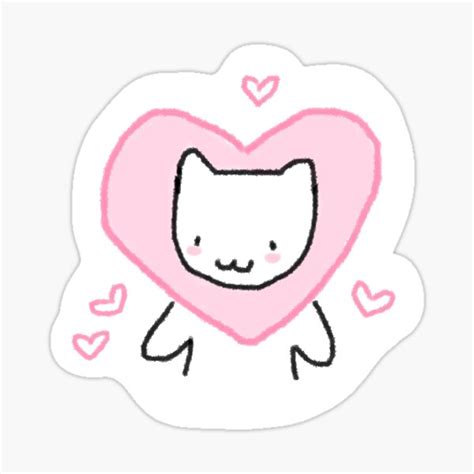 Love Cat Sticker Sticker For Sale By Kunxdux Redbubble