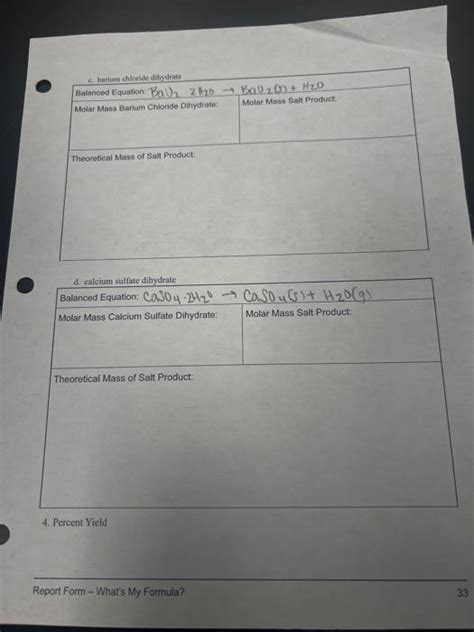 3 Calculate Theoretical Mass Of Product For A