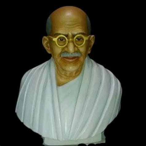 White And Beige Mahatma Gandhi Half Marble Statue For Exterior Decor