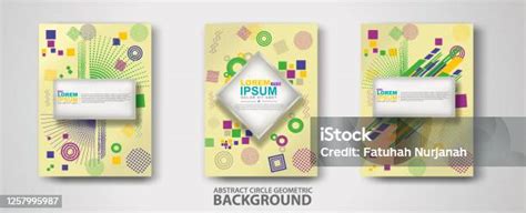 Templat Sampul Diatur Dengan Pola Dan Elemen Geometris Yang Trendi
