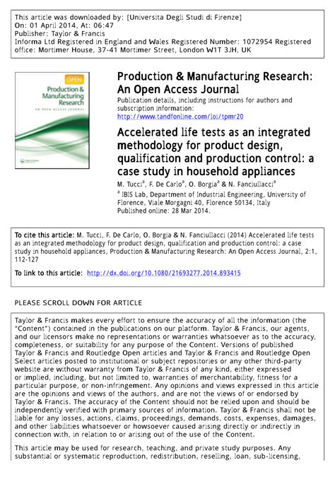 Pdf Accelerated Life Tests As An Integrated Methodology For Product