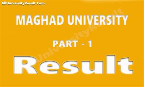 Magadh University Part 1 Result 2024