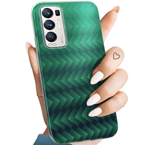 Etui Do Oppo Reno 5 Pro Plus 5G Wzory Zielone Grassy Green Obudowa Case