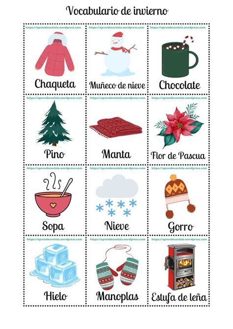 Vocabulario De Invierno Vocabulario Palabras De Invierno Invierno