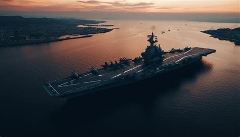 Premium Photo Photography View From Drone Aircraft Carrier