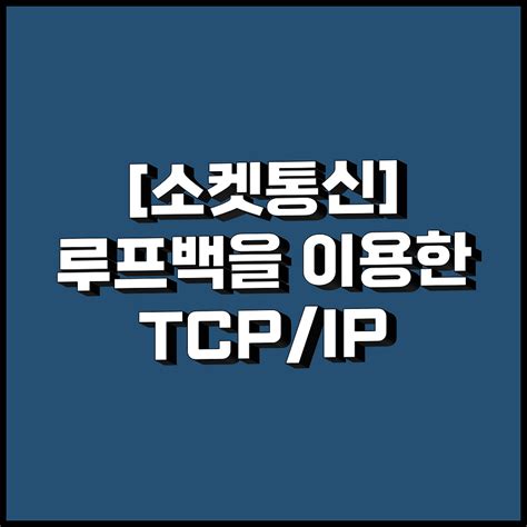 [실전 예제 소켓통신 루프백] 컴퓨터 한 대로 가능한 tcp ip