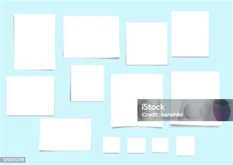 화이트 블랭크 포스트잇 노트 또는 백서 노트 벡터 일러스트레이션 접착식 메모지에 대한 스톡 벡터 아트 및 기타 이미지 접착식