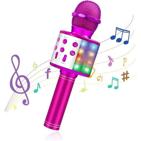 Microphone Karaoke Sans Fil Micro 4 En 1 Karaoké Bluetooth Portable
