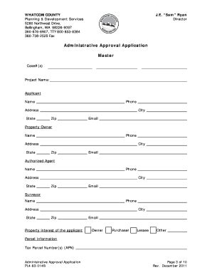 Administrative Approval Application December Whatcom County