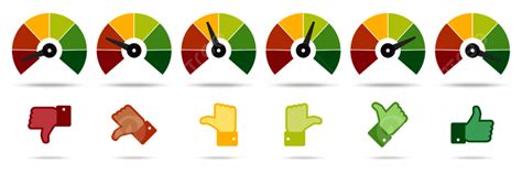Set Of Measuring Speedometer With Emotions Easy Measurement Dial Png And Vector With