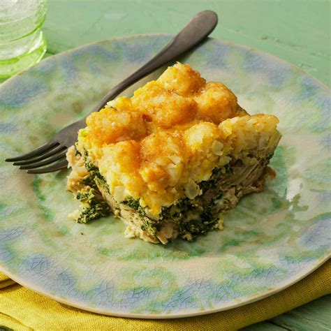 Spinach Feta And Artichoke Tater Tot Casserole