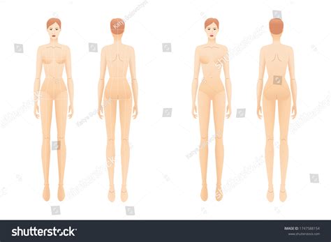 Fashion Template Nude Standing Women Without Stock Vector Royalty Free Shutterstock