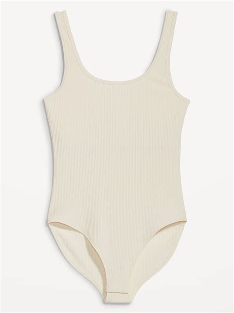 Fitted Rib Knit Sleeveless Shelf Bra Bodysuit Old Navy