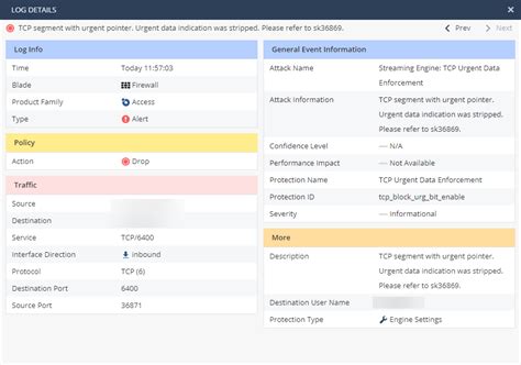 Attack Detected By Ips Tcp Urgent Data Enforcemen Check Point