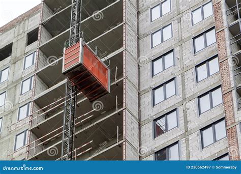 Construction Lift Crane Industrial Hydraulic Elevator Platform Structure Royalty Free Stock