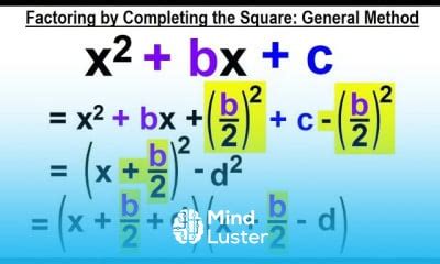Learn Algebra Ch Factoring Of How To Factor By Completing The