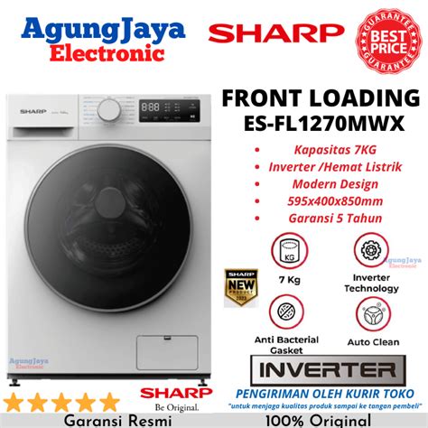 Jual MESIN CUCI FRONT LOADING SHARP ES FL MWX KG TABUNG INVERTER CILEGON SERANG