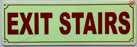 Photoluminescent Exit Stairs Sign