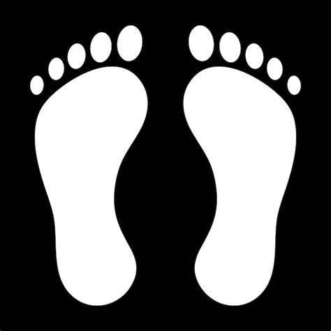 Premium Vector Foot Print White Silhouettes On Black Background
