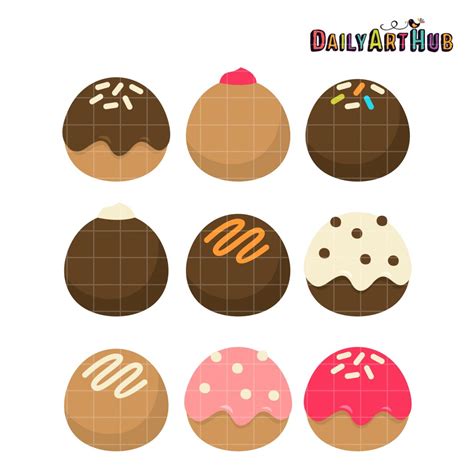 Donut Munchkins Clip Art Set Daily Art Hub Graphics Alphabets And Svg
