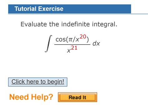 Solved Tutorial Exercise Evaluate The Indefinite Integral