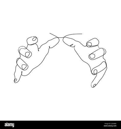 Continuous Line Draw Design Vector Illustration Sign And Symbol Of Hand Gestures Single