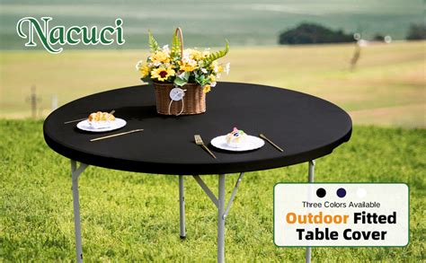 Round Fitted Waterproof Table Cover Elastic Tablecloth 5ft Stretch