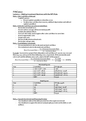 FINC Sample Calculation Question Two Solutions Sample Calculation Question Two