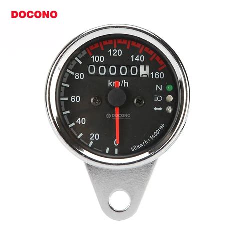 DOCONODC V Universal Motorcycle Speedometer Odometer Dual LED Backlight Night Readable Speed