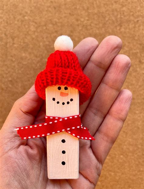 Snowman Craft Kit Jenga Block Snowman Craft Diy Snowman Etsy