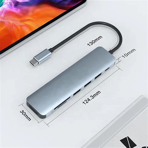 Хъб Usb Type C 7 в 2 Axeloni ® мултипорт 2 X Usb 2 0 1 X Usb 3 0 5gbps Hdmi 4k 30hz четец