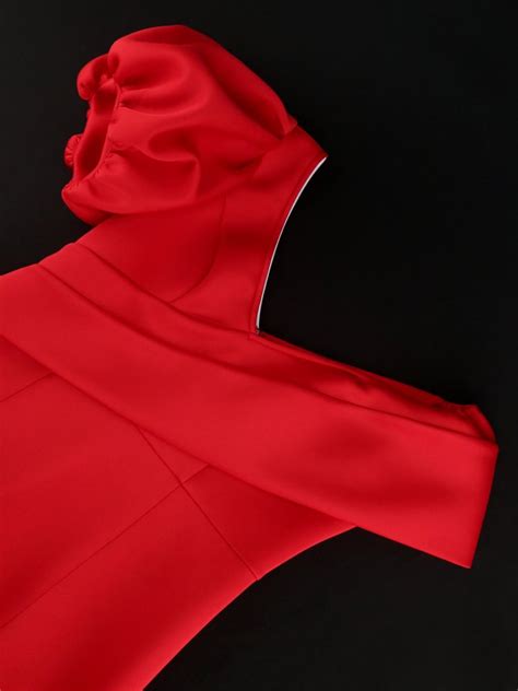 Arden Plus Size Red Off Shoulder Cocktail Dress Hello Curve