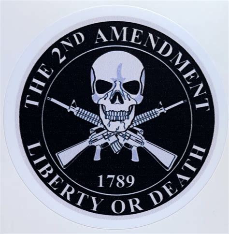 The 2nd Amendment 1789 Liberty Or Death Sticker Decal Patch Co