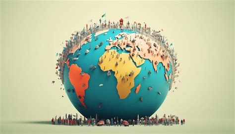 Diseño minimalista del cartel del día mundial de la población en d Foto Premium
