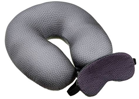 Дорожная подушка рогалик с повязкой для глаз Home Line Серебряные ромбы 30х30 фото отзывы