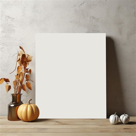 Premium Psd Fall Canvas Mockup Template Display On Table