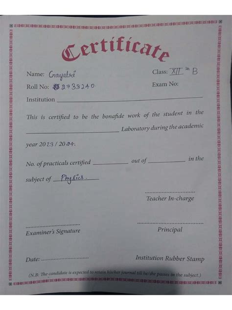 Physics Practical Record Part 1st Pdf