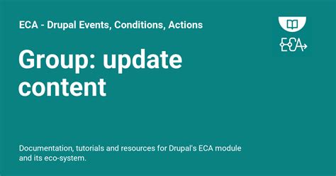 Group Update Content Eca Drupal Events Conditions Actions