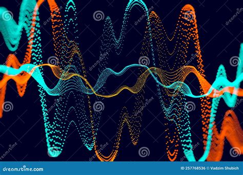 Data Science Abstract Technological Background In Vibrant Colors With Blured Waves Futuristic