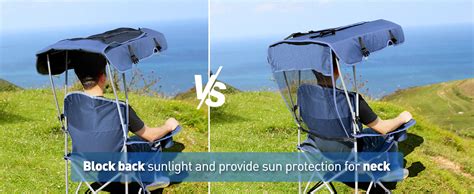 Docusvect Beach Chair With Canopy Shade Folding Camping