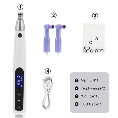 Cordless Hygiene Prophy Handpiece 360° Rotating 6 Speed Settings And 2 P