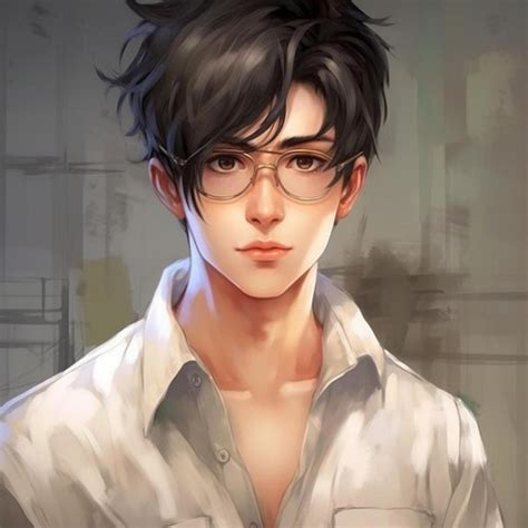 Premium Photo Anime Men With Glasses