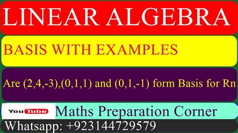 BASIS Definition And Solved Examples How To Check Set Of Vectors Is