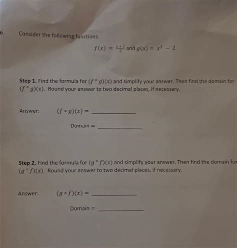 Solved Consider The Following Functions F X 2x 2 And