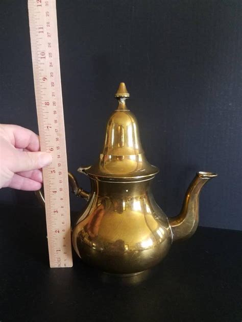 Vintage Brass Tea Pot Etsy