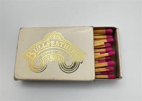 Bullfeathers Capitol Hill Restaurant Matchbox Vintage Matches