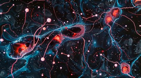Premium Photo Vibrant Cosmic Network Of Interconnected Neurons Illuminated With Red And Blue